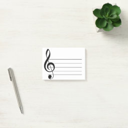 Large Treble Clef Musical Post-It Notes | Zazzle