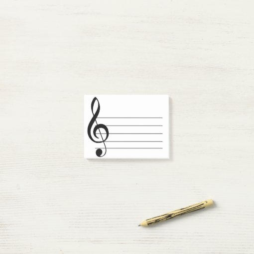 Large Treble Clef Musical Post-It Notes | Zazzle