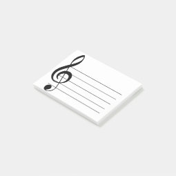 Large Treble Clef Musical Post-It Notes | Zazzle