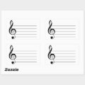 Large Treble Clef Musical Sticker Label | Zazzle
