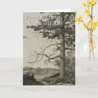 Large Tree, Nature Landscape Birthday Card | Zazzle