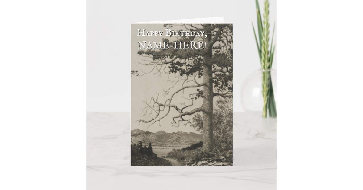 Large Tree, Nature Landscape Birthday Card | Zazzle