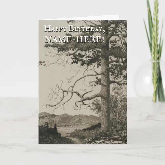 Large Tree, Nature Landscape Birthday Card | Zazzle