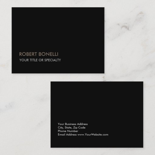 Large Unique Modern Black Stylish Business Card | Zazzle