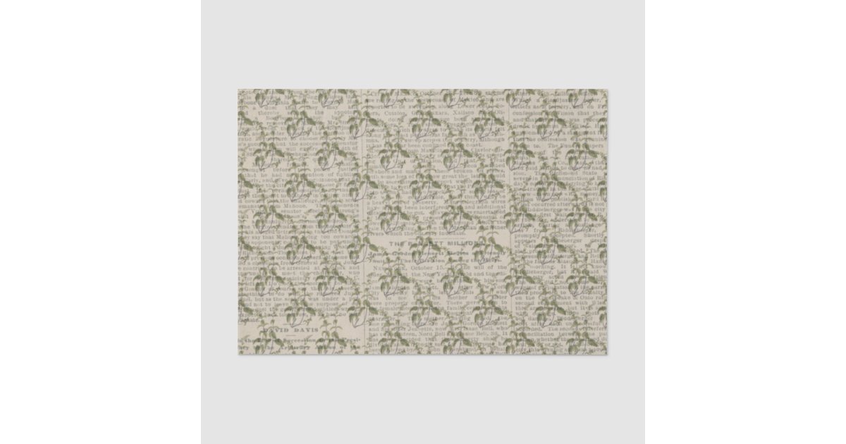 Large Vines and Newsprint Tissue Paper | Zazzle
