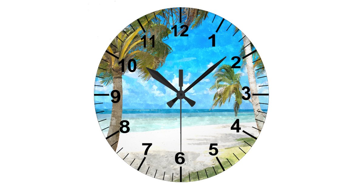 Large Vintage Beach Theme Wall Clock | Zazzle.com