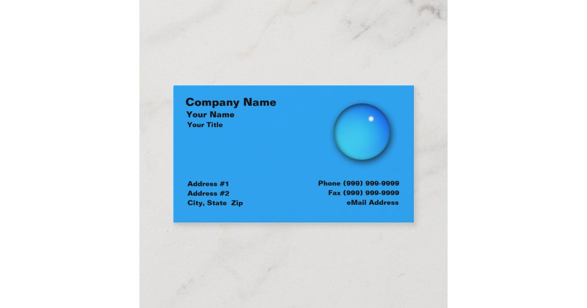 Large Water Drop Business Card | Zazzle