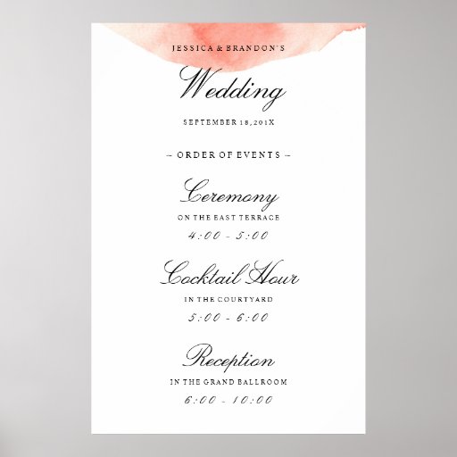 Large Welcome Wedding Events Reception Poster | Zazzle