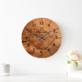 Large Wood Effect Country Kitchen Wall Clock | Zazzle