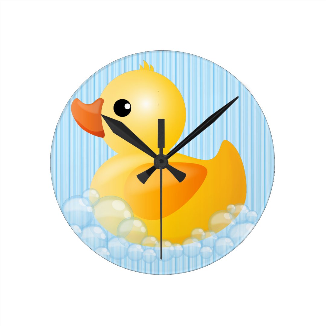 Large Yellow Duck Round Clock | Zazzle