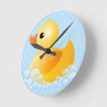 Large Yellow Duck Round Clock | Zazzle
