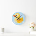 Large Yellow Duck Round Clock | Zazzle
