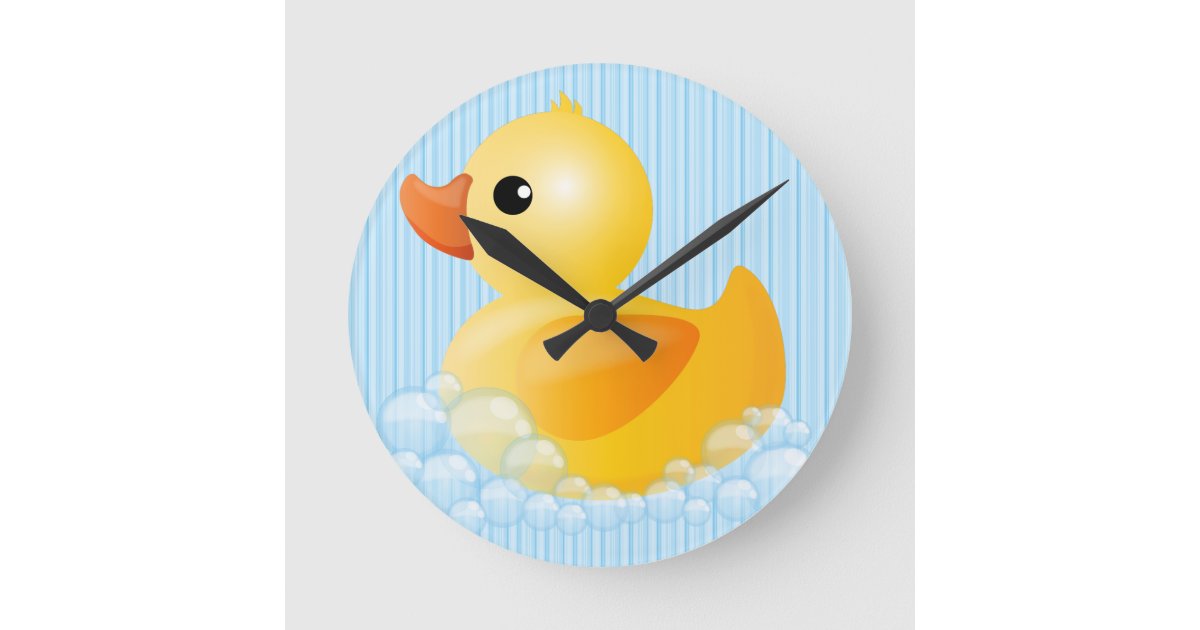 Large Yellow Duck Round Clock | Zazzle