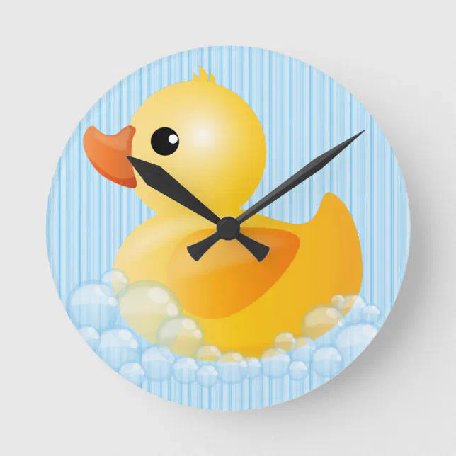 Large Yellow Duck Round Clock | Zazzle