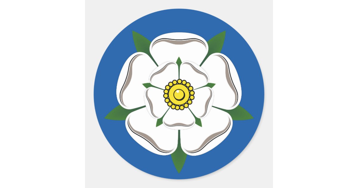 Large Yorkshire White Rose Stickers | Zazzle