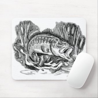 Largemouth bass , ブラックバス mouse pad | Zazzle