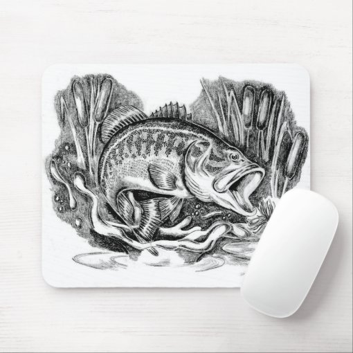 Largemouth bass , ブラックバス mouse pad | Zazzle
