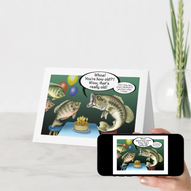 Largemouth Bass at a Birthday Party Greeting Card | Zazzle