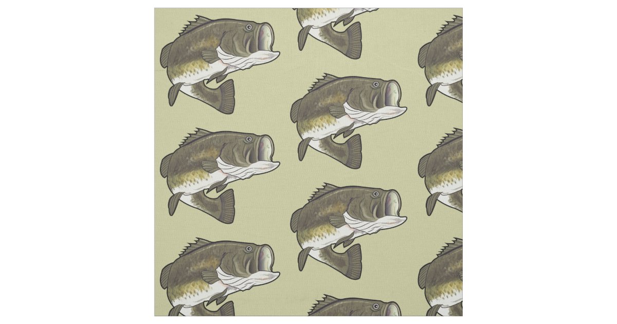 Largemouth Bass Fabric | Zazzle