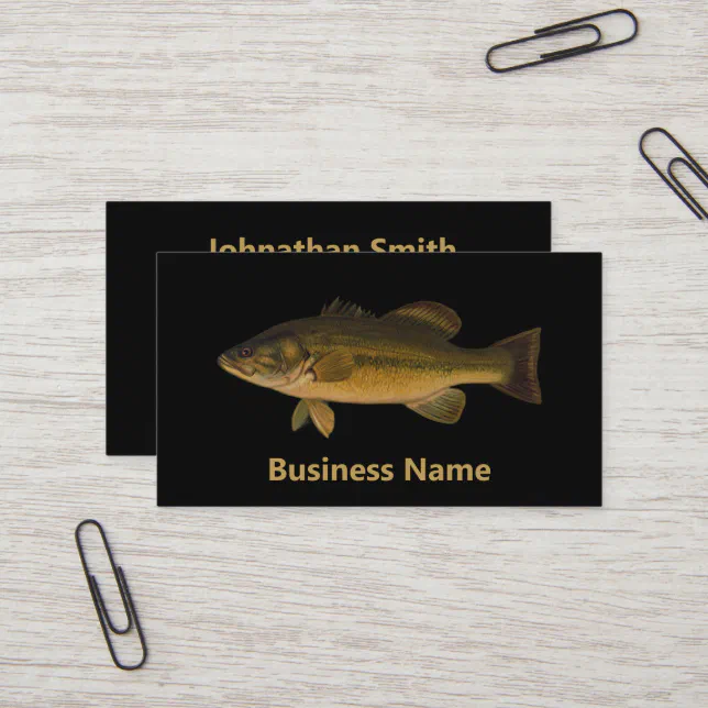 Largemouth Bass Fish Template Business Card | Zazzle