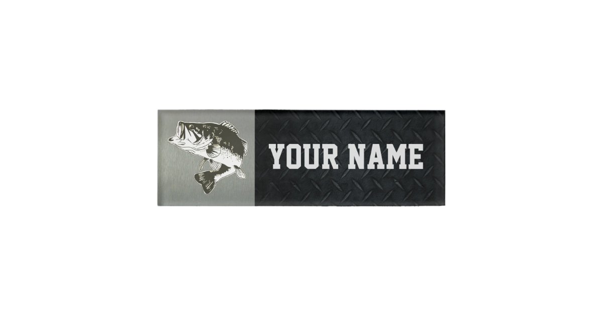 Largemouth Bass Fishing Sportsman Tackle Show Name Tag | Zazzle