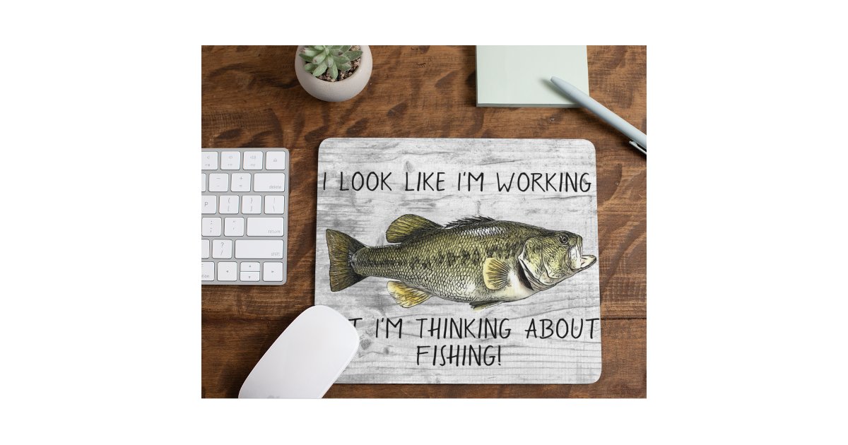 Largemouth Bass Fishing Work Funny Angler Cool Mouse Pad | Zazzle