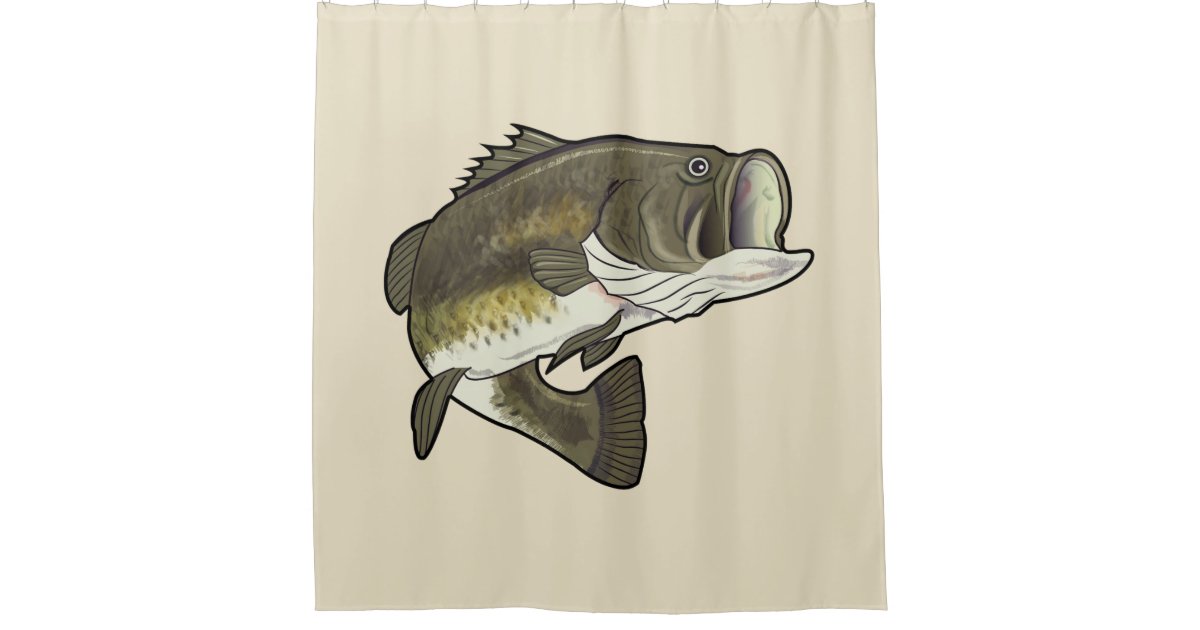 Largemouth Bass Shower Curtain Zazzle