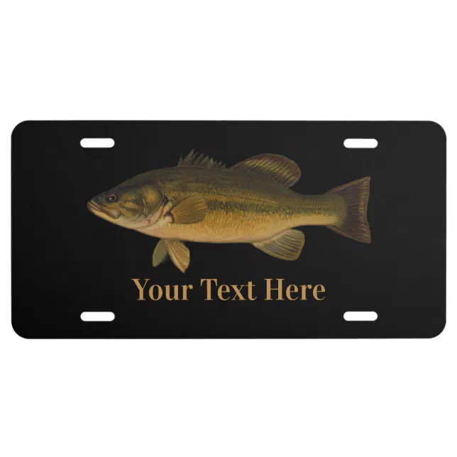 Largemouth Bass Your Text Here Fish License Plate | Zazzle