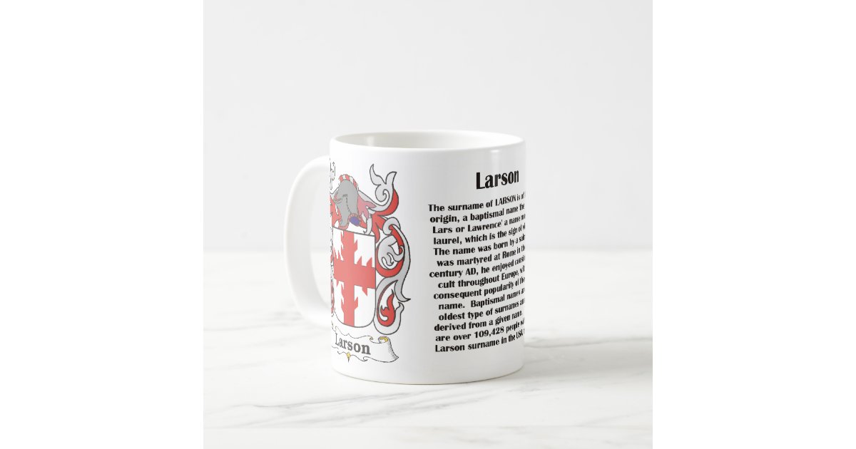 Larson Family Crest on a mug | Zazzle