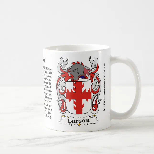 Larson Family Crest on a mug | Zazzle