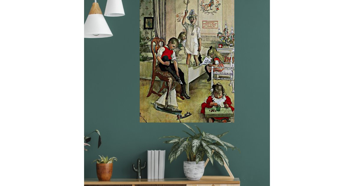 Larsson - Christmas Morning Poster | Zazzle