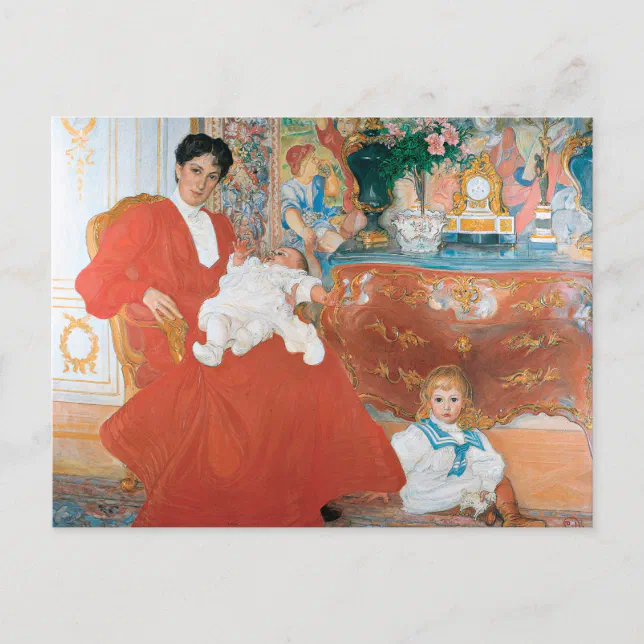 Larsson - Mrs. Dora Lamm and her Two Sons, Postcard | Zazzle