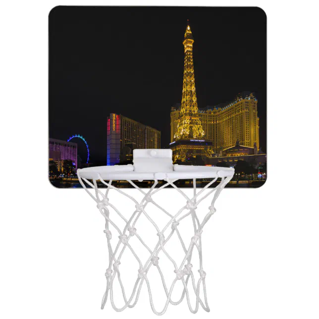 Las Vegas at night Skyline Mini Basketball Hoop | Zazzle