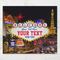 Las Vegas at Night Welcome Sign Your Text Sparkling Wine Label | Zazzle
