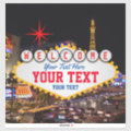 Las Vegas at Night Welcome Sign Your Text Sticker | Zazzle