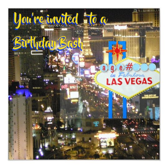 Las Vegas Birthday Bash any age on welcome sign Invitation | Zazzle.com