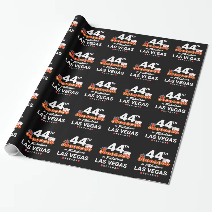 Las Vegas Birthday Party - 44th Birthday In Vegas Wrapping Paper | Zazzle