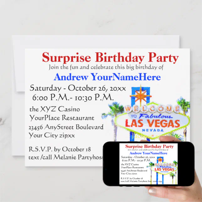 Las Vegas Birthday Party Jackpot Slot Machine Invitation | Zazzle