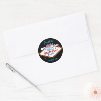 Las Vegas Birthday Party Stickers | Zazzle