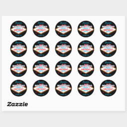 Las Vegas Birthday Party Stickers | Zazzle