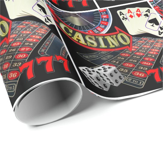 Las Vegas Casino Gambling Poker Dice Collage Wrapping Paper | Zazzle.com
