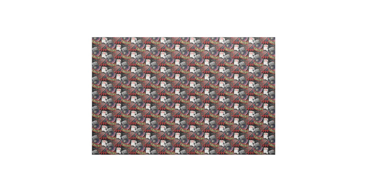 Las Vegas Casino Gambling Poker Dice Roulette Fabric | Zazzle