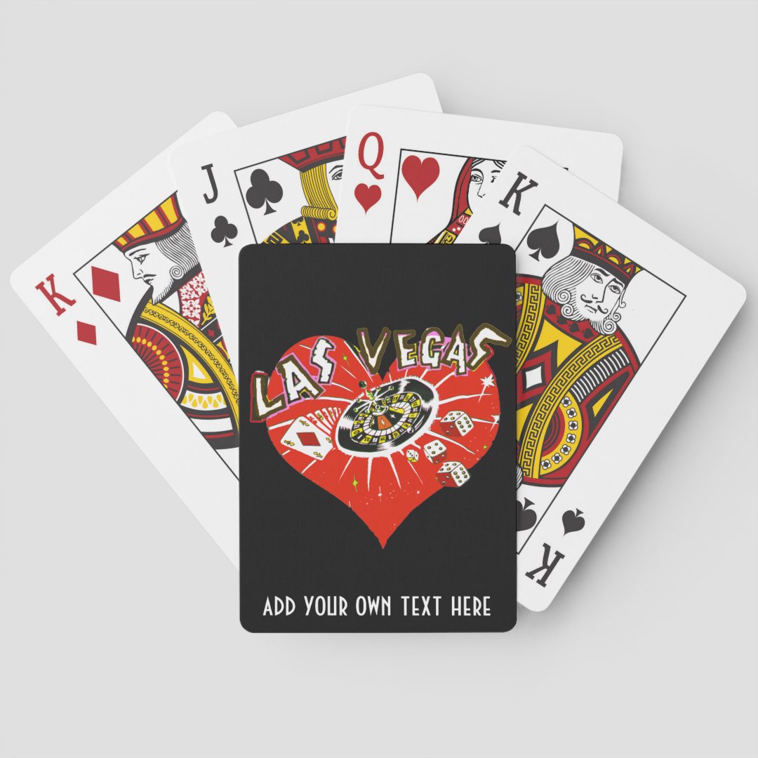 Las Vegas Casino Gambling Red Heart Playing Cards | Zazzle