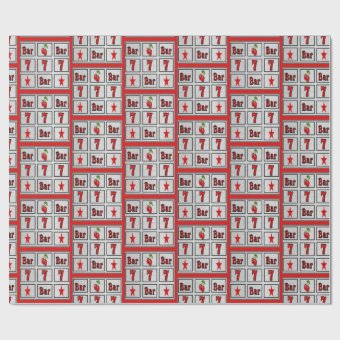 Las Vegas Casino Gambling Slot Machine Bars 7's Wrapping Paper | Zazzle
