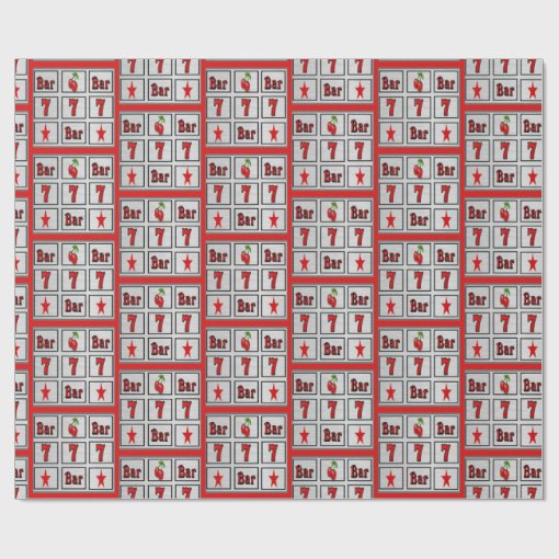 Las Vegas Casino Gambling Slot Machine Bars 7's Wrapping Paper | Zazzle