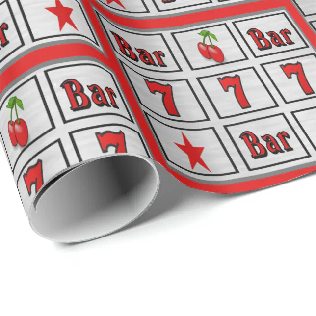 Las Vegas Casino Gambling Slot Machine Bars 7's Wrapping Paper | Zazzle