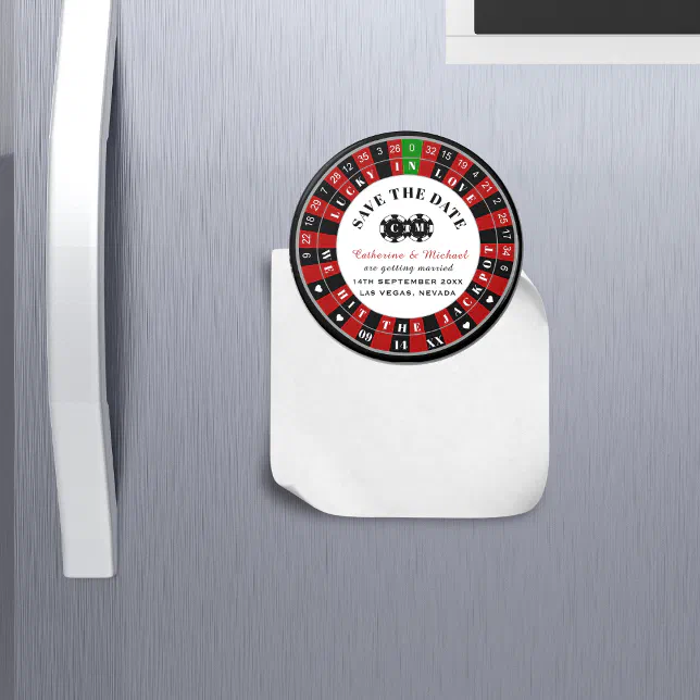 Las Vegas Casino Roulette Wheel Save The Date Magnet | Zazzle