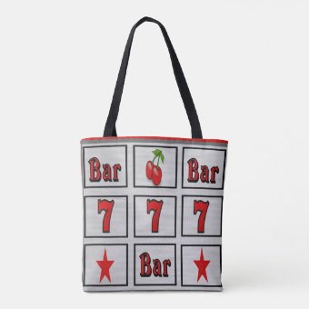 Las Vegas Casino Slot Machine Design With Red Tote Bag | Zazzle