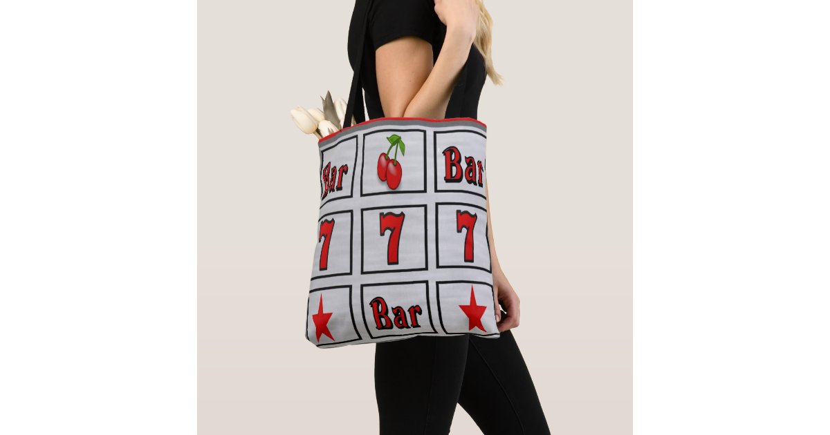 Las Vegas Casino Slot Machine Design With Red Tote Bag | Zazzle