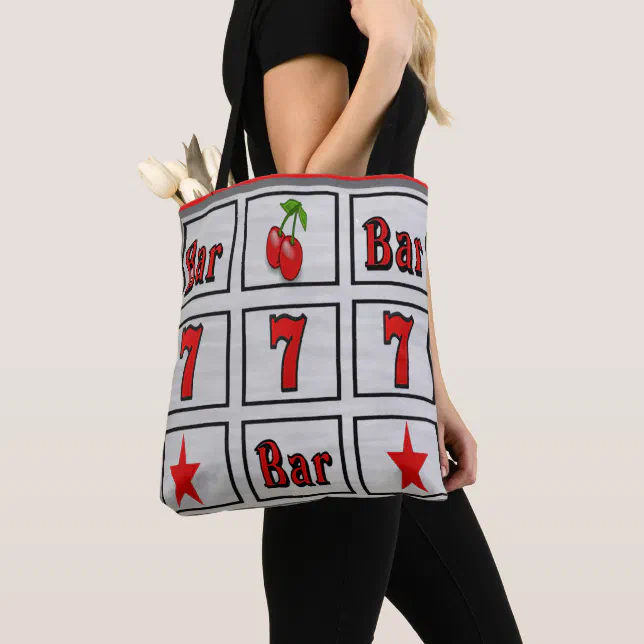 Las Vegas Casino Slot Machine Design With Red Tote Bag | Zazzle
